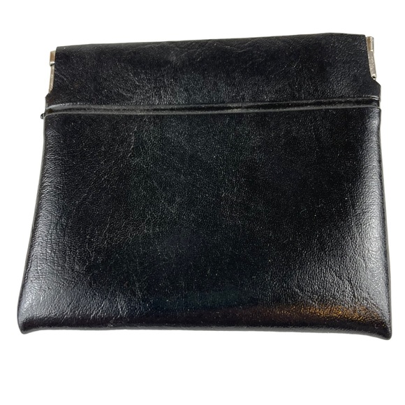 Vintage | Bags | Vintage Vegan Leather Pleather Black Pinch Coin Purse ...